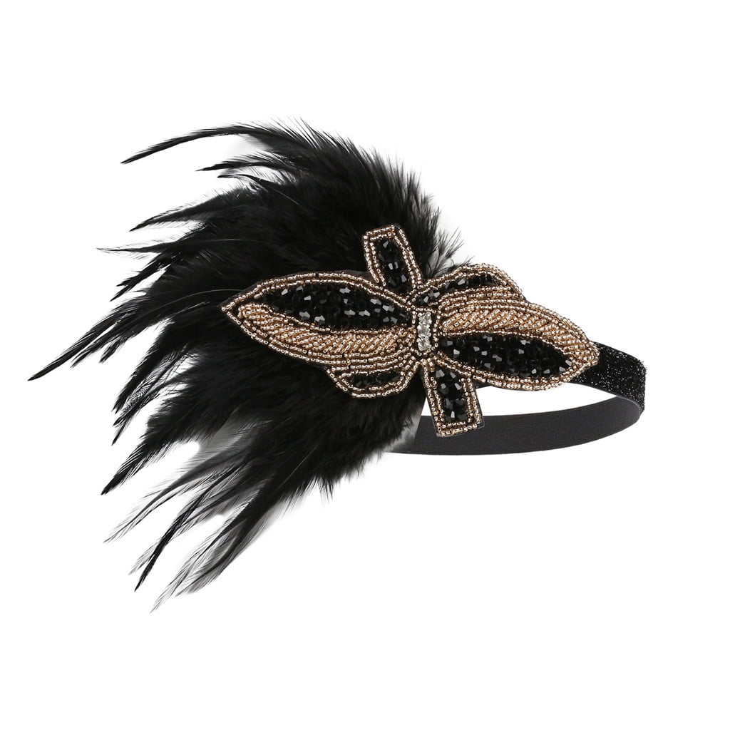 BYHONG Women's Elegant Hat Strap Flower Feather Party Hat Hair Clip ...