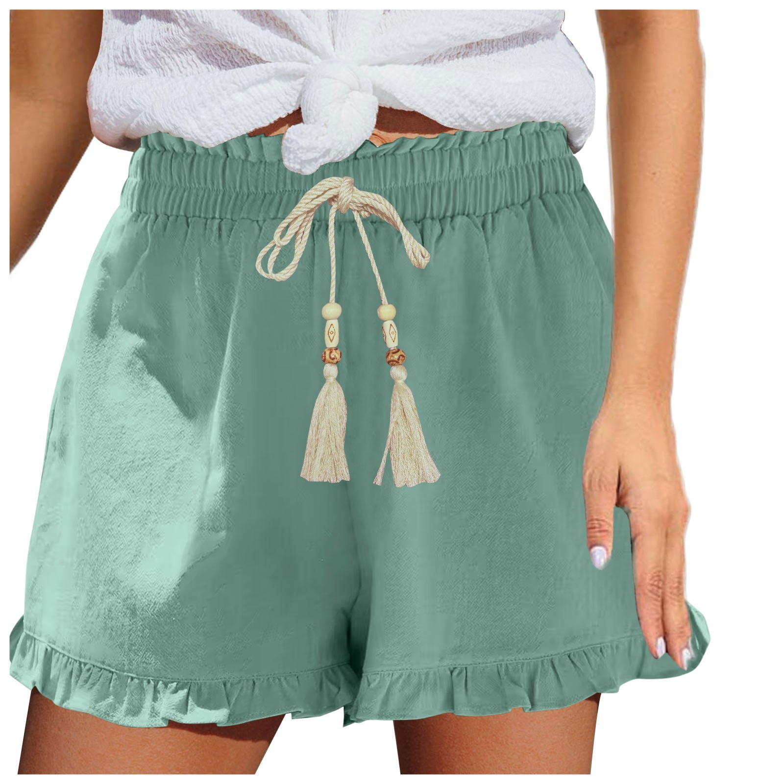 BYHONG Women's High Waist Straight Leg Summer Shorts - Loose Casual ...