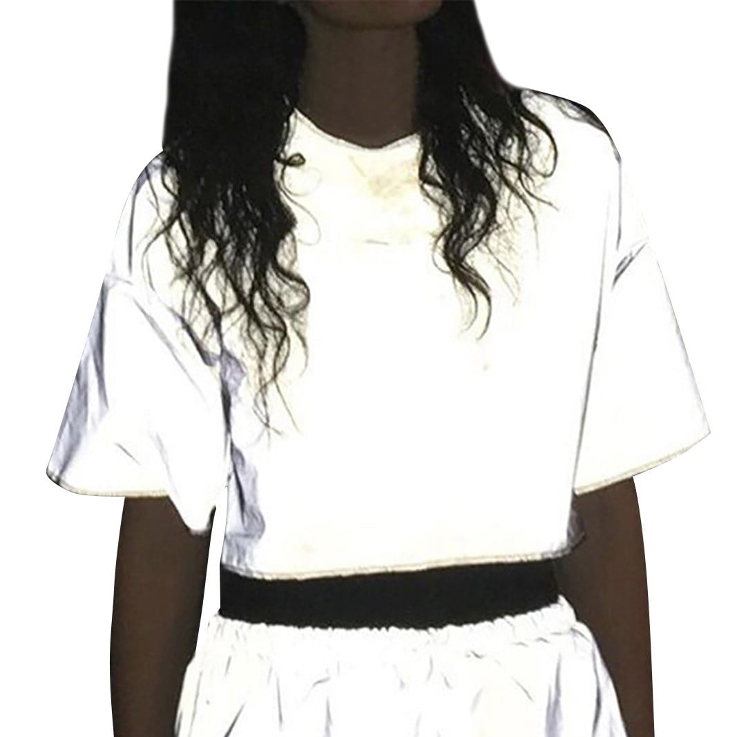 BYHONG Women's Sexy Reflective tops Shiny Sport Bottoms Night Club ...