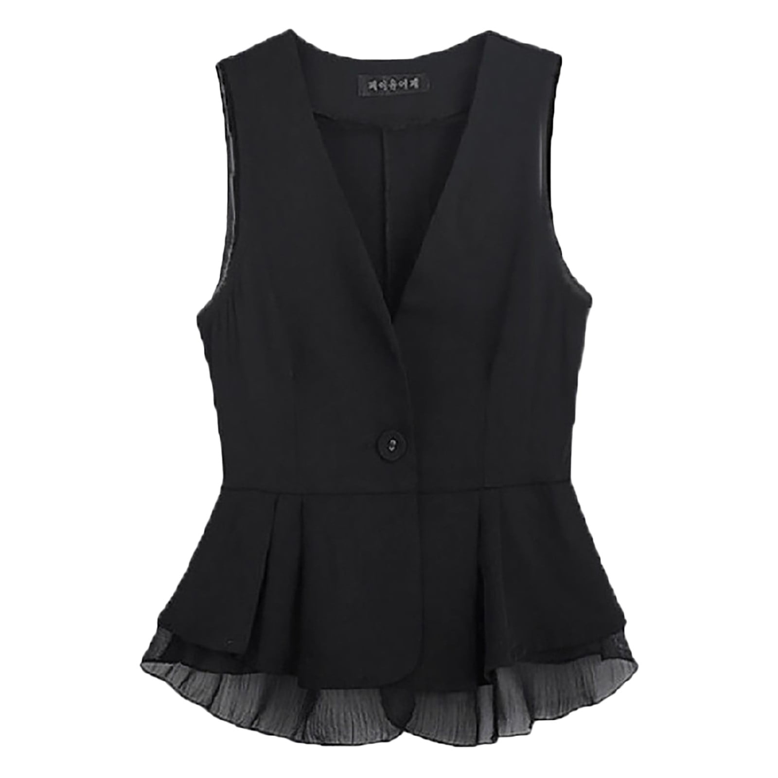 BYHONG Women's Sleeveless V Neck Chiffon Vest Solid Color Casual Sleeveless Cardigan Short Vest ...