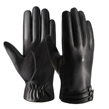 Time and Tru Women's Faux Leather Solid 3-Point Winter Gloves, L/XL, Tan - Walmart.com