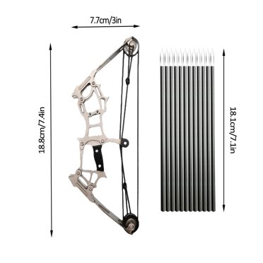 SHARROW Mini Bow Stainless Steel Compound Bow Toy Bow and Arrows Set ...