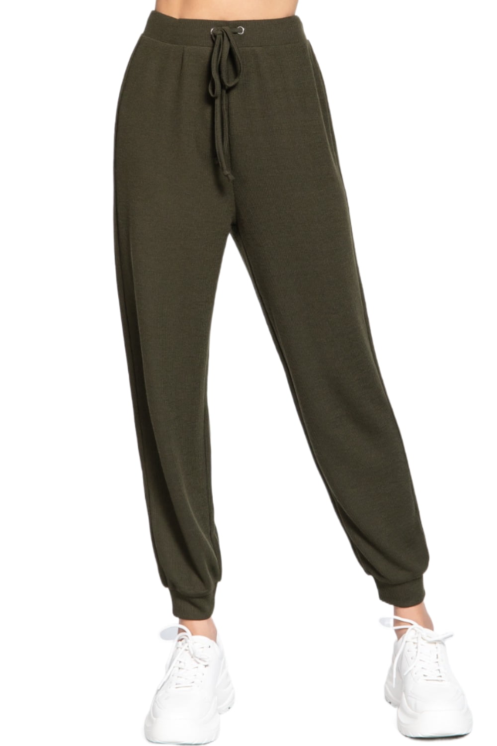 BYND AVG Womens Premium Knit Jogger Sweatpants with Drawstring Elastic ...