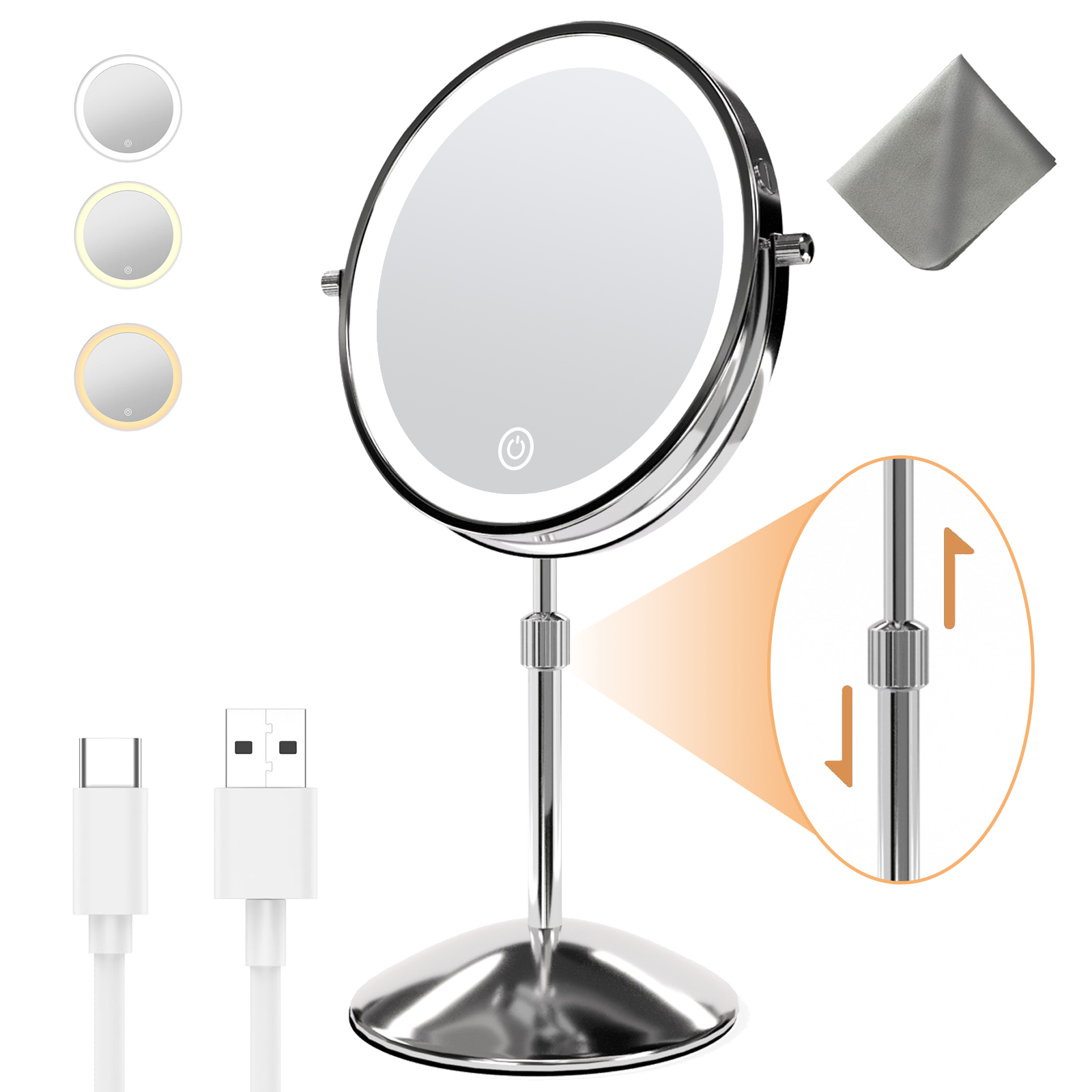 RUCCI Clear Vanity Mirror, 1x/10x ACRYLIC Double Sided Transparent ...