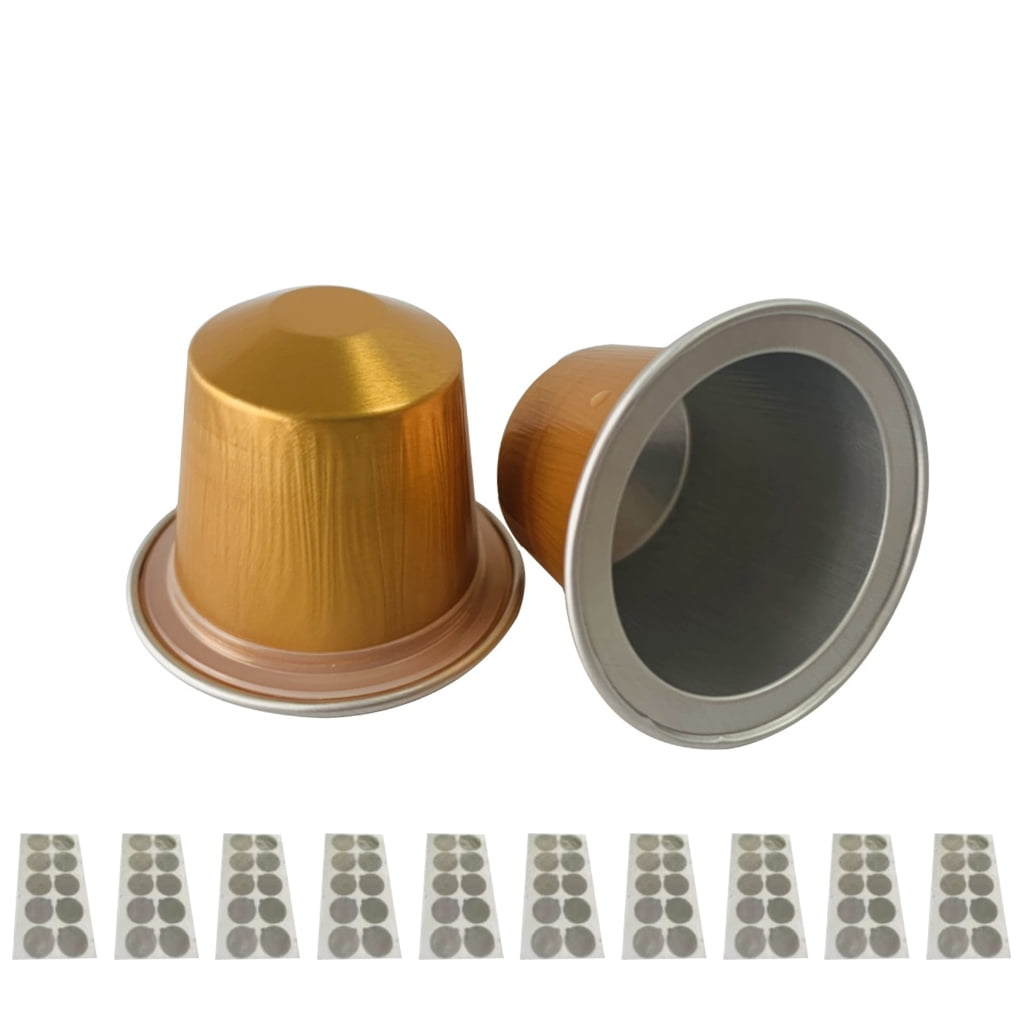 BYNNIX 100 Pcs Empty Coffee Capsule Cups Aluminum-Foil Coffee Capsule ...