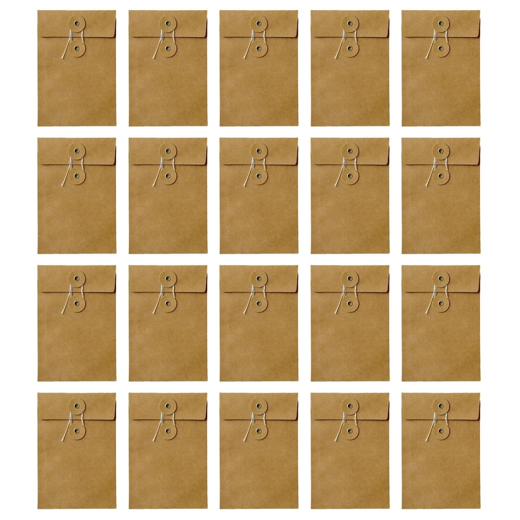 BYNNIX 20 Pack 6.7x4.5 Inch Brown Envelopes, Card Envelopes, Paper File ...