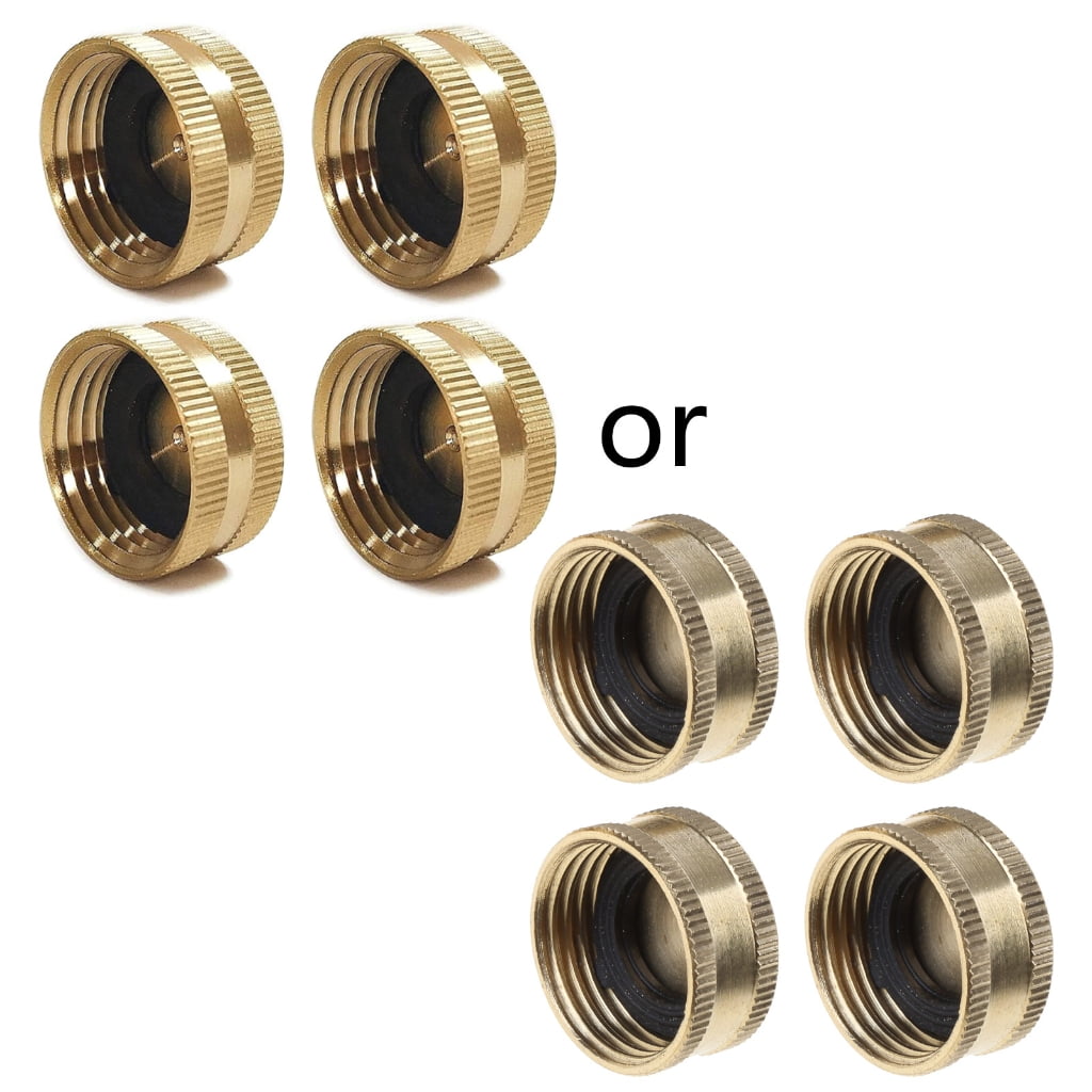 BYNNIX 4Pcs Garden Hose 3/4" Female Threaded End Brass Cap with Washer ...