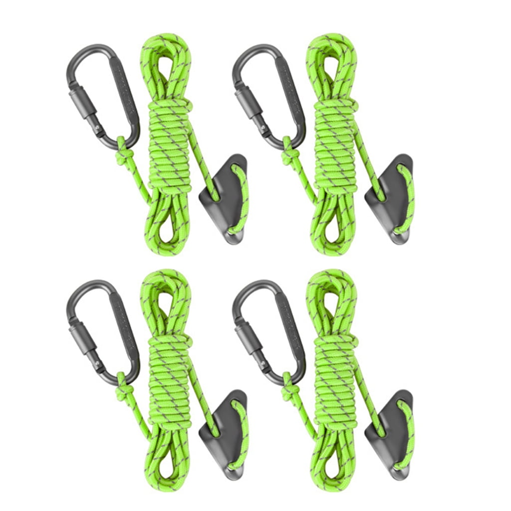 BYNNIX 4Pcs Reflective Tent Guide Rope Guy Line Cord with Aluminum ...