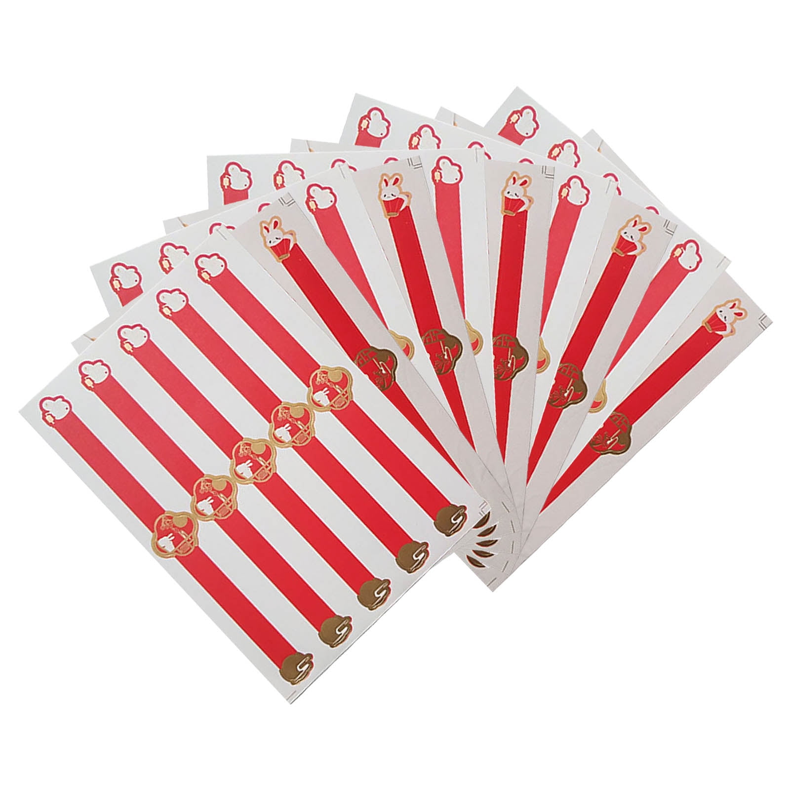 BYNNIX 50 Pieces Mooncake Boxes Decorating Labels Stickers Long Style ...