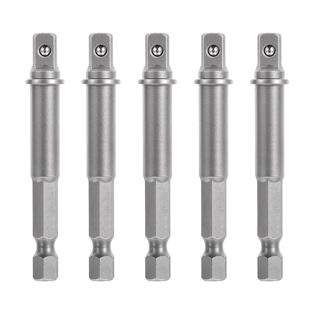 BYNNIX 5Pcs Socket Wrench Adapter to 1/4inch Square Hexagonal Adapter ...