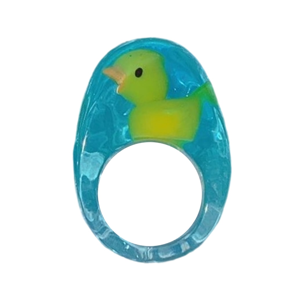BYNNIX Adorable Yellow Duck Delightful Yellow Duck Rings for Those Who Love Unique and ...