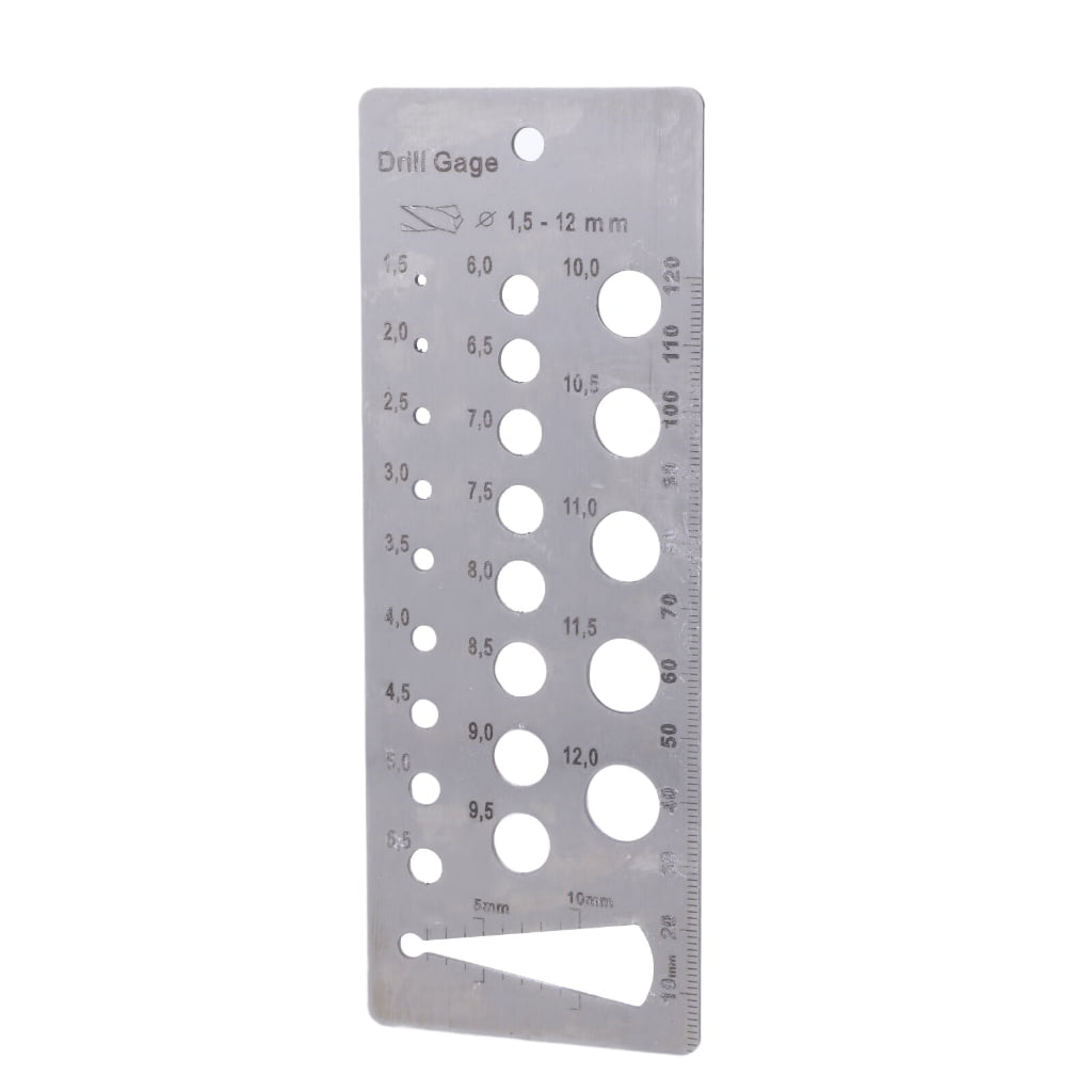 BYNNIX Drill Gauges 1.5-12mm Stainless Metric Bit Gauge for Accurate ...
