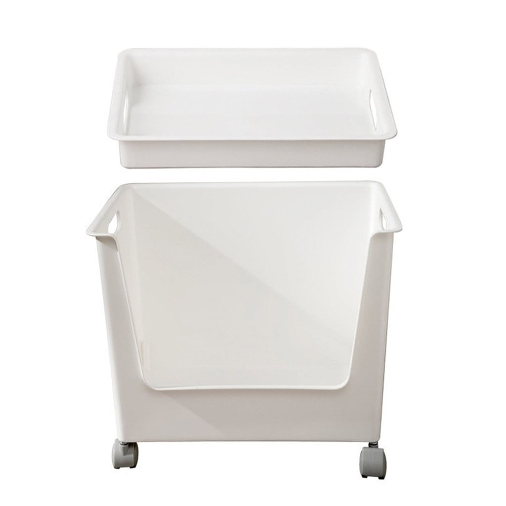 BYNNIX Easy Move Rolling Storage Container Space Efficient Storage Cart ...