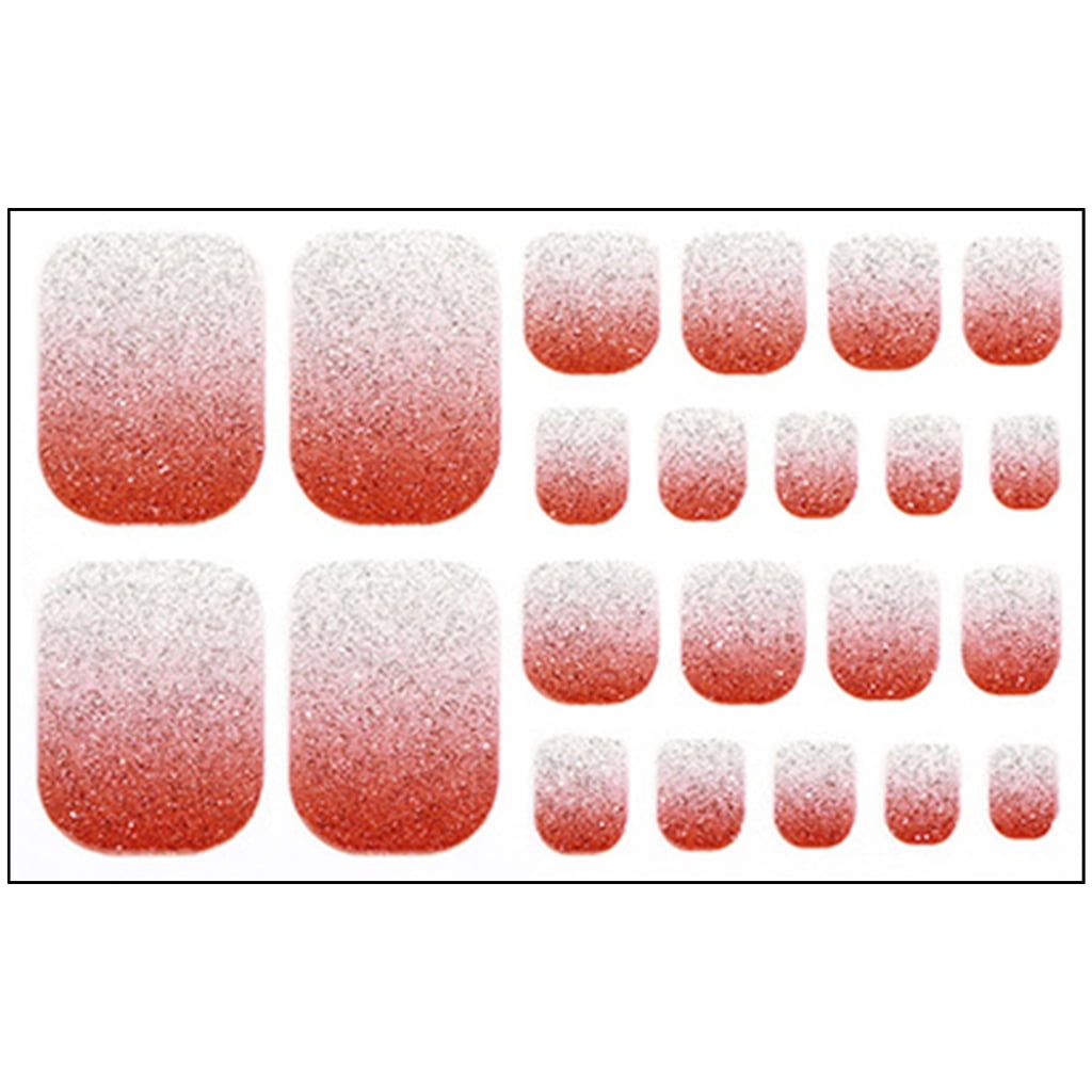 BYNNIX False Toenails Tips Cats Eye Toenail Wraps Toenail Art Stickers ...