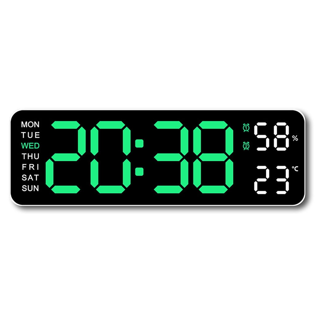 BYNNIX Large LED Digital Wall Table Clock with Temperature Display ...