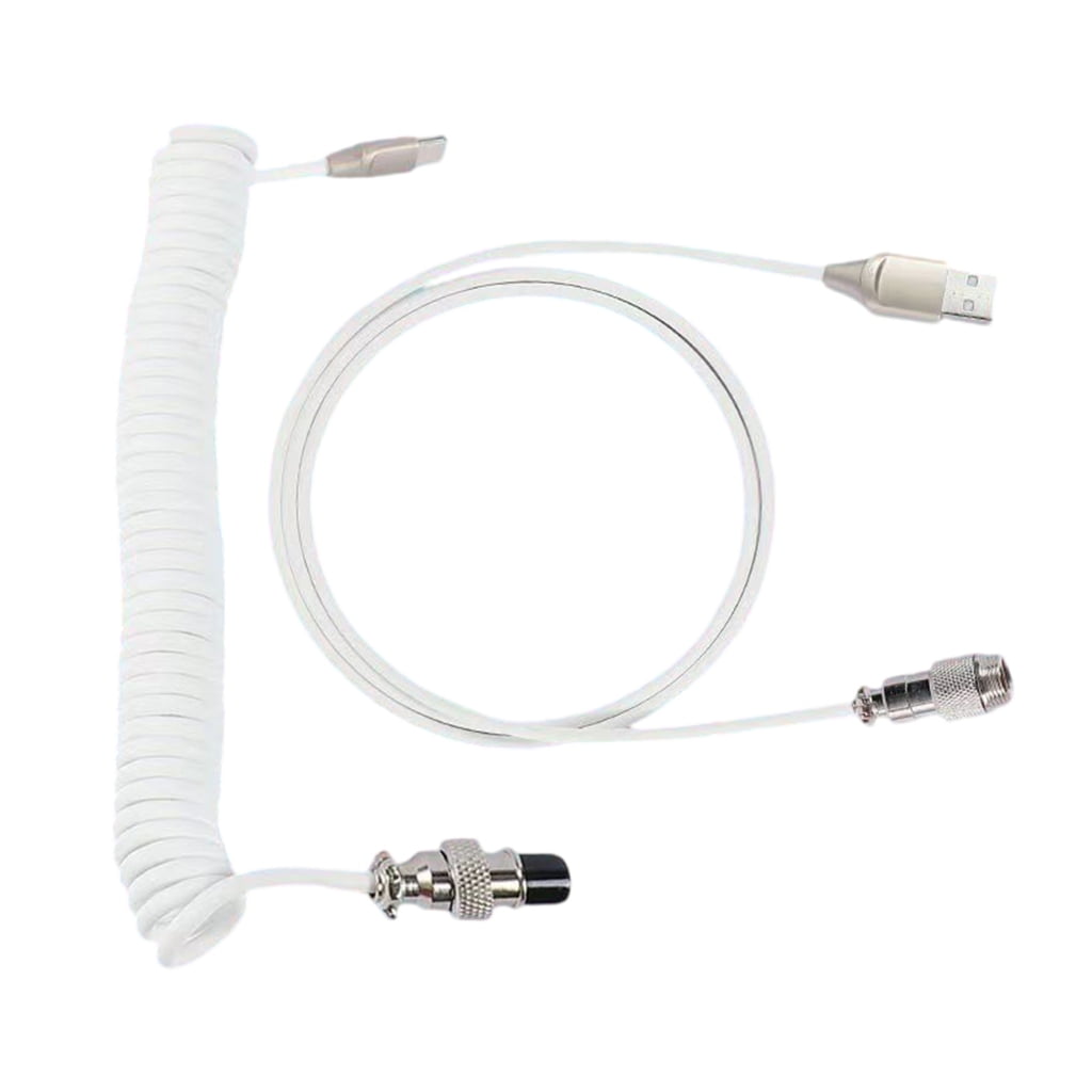 BYNNIX Mechanical Keyboards Coiled Cable Wire Type C USB Port Aviation ...