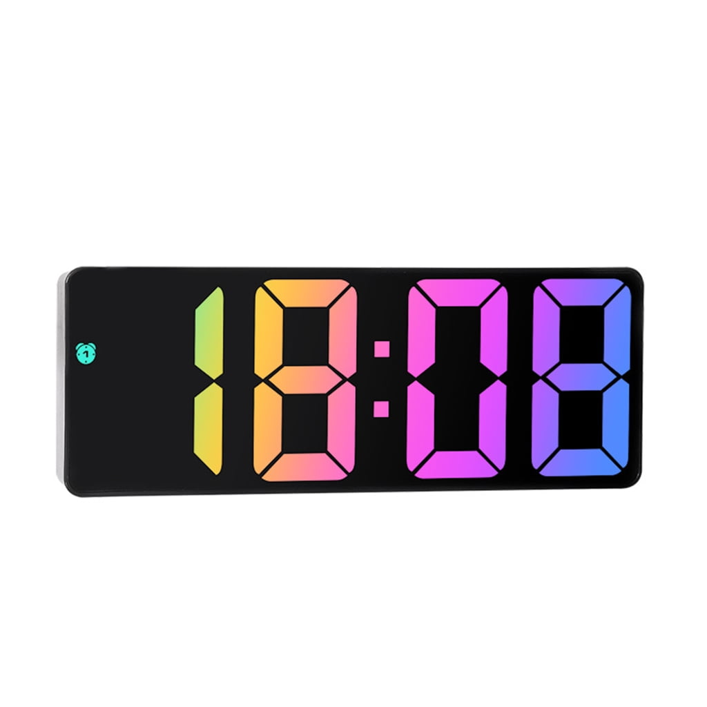 BYNNIX Modern LED Mirror Alarm Clock Digital Electronic Clocks with ...