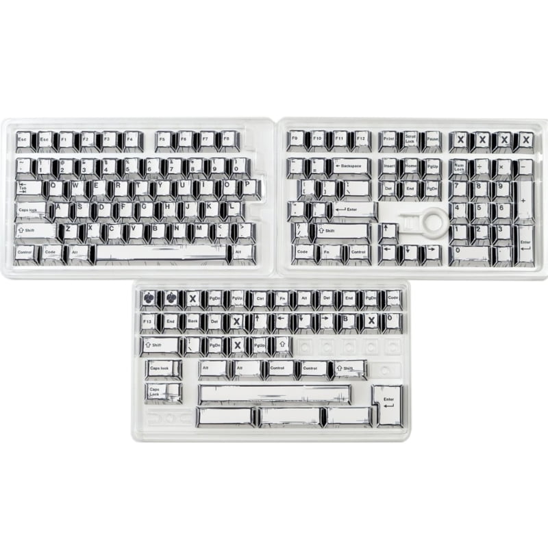 BYNNIX Original Height Black And White Keycaps With Fade Resistant ...