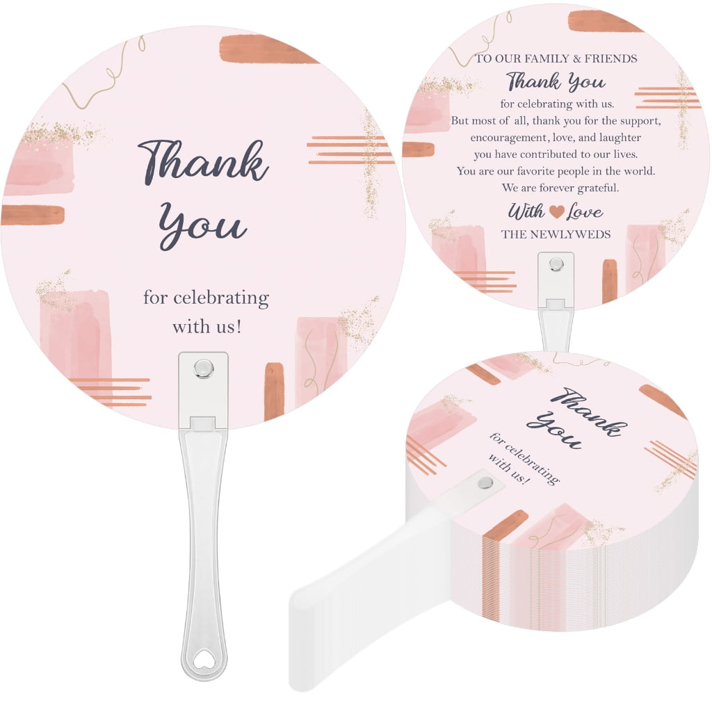 BYNNIX Pack Of 10 Wedding Guest Fans Grateful Words Handheld For ...