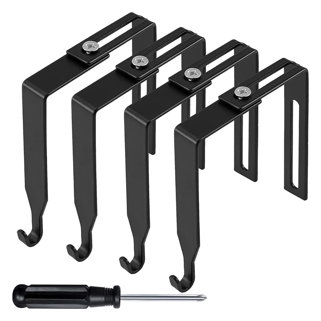 BYNNIX Pack of 4 Sturdy Over The Door Small Hangers Black Sturdy Metal ...