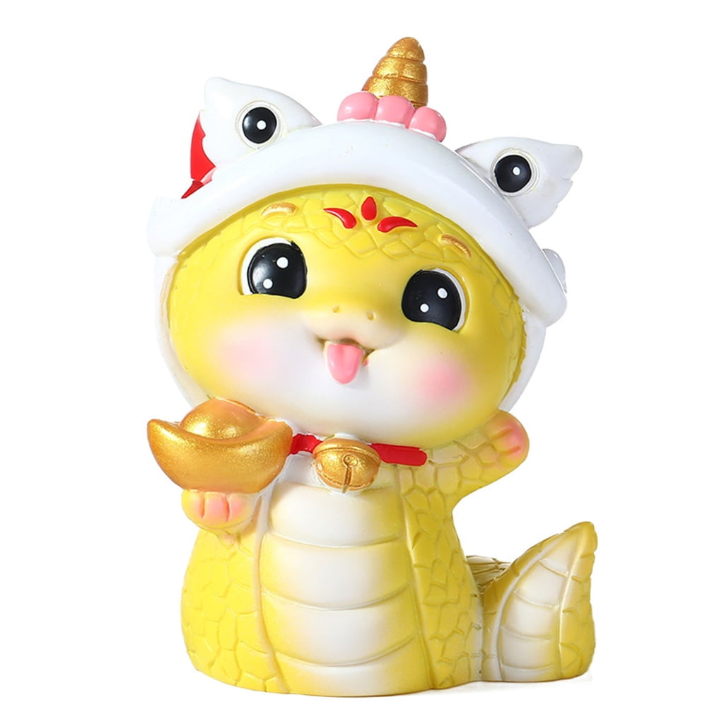 BYNNIX Resins Chinese Snake Figure 2025 Snake Year Statue Fengshui ...