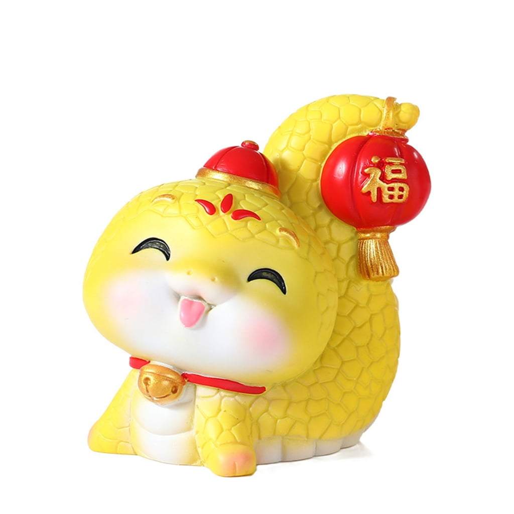 BYNNIX Resins Chinese Snake Figure 2025 Snake Year Statue Fengshui ...