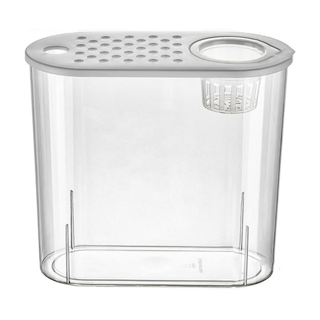 BYNNIX Small Fish Bowl with Lid for Fish Planting Home Office ...
