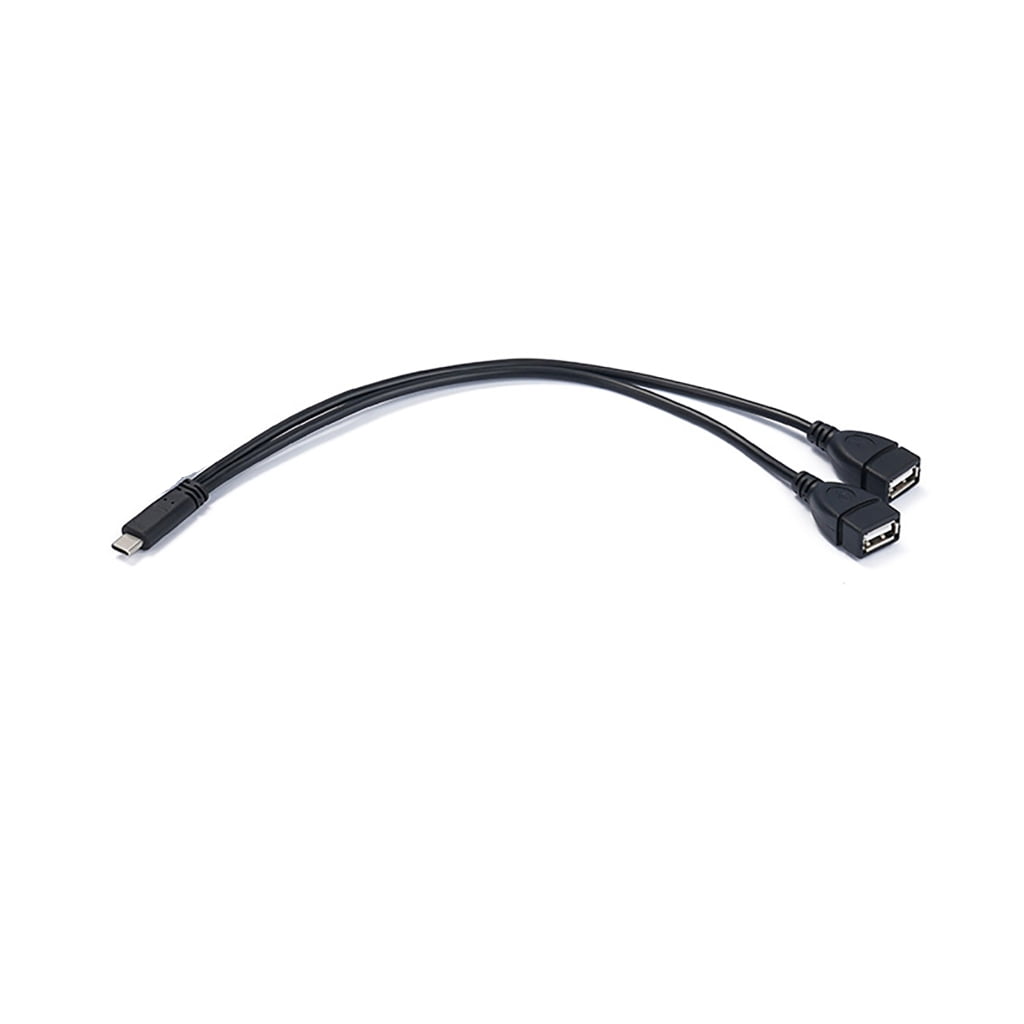 BYNNIX Type C Male/Female to Double USB Female Charging Cable 5V 3A for ...