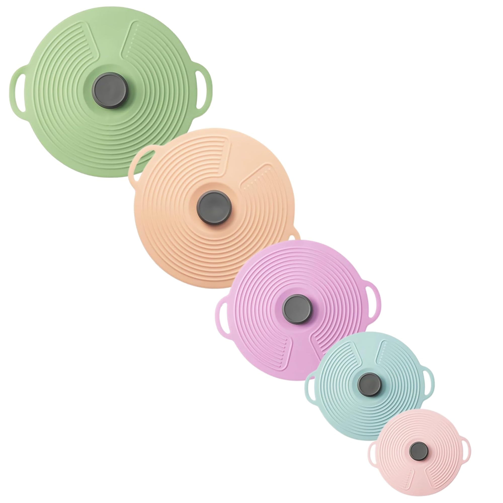 BYOBA Silicone Food Lid 5 Pcs, Reusable Food Storage Cover, Multicolor ...