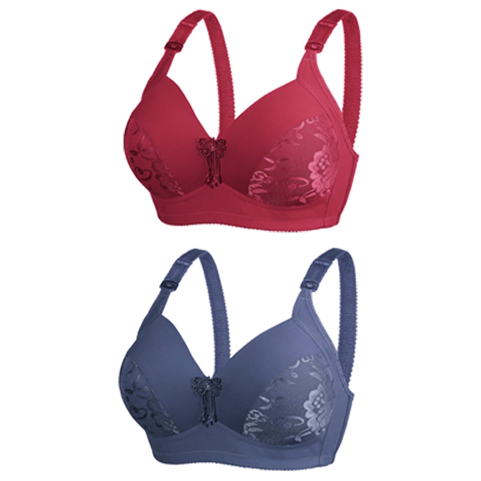 BYOIMUD 2 Pack Bralette Bra Savings Comfort Wirefree Bra Gathering ...