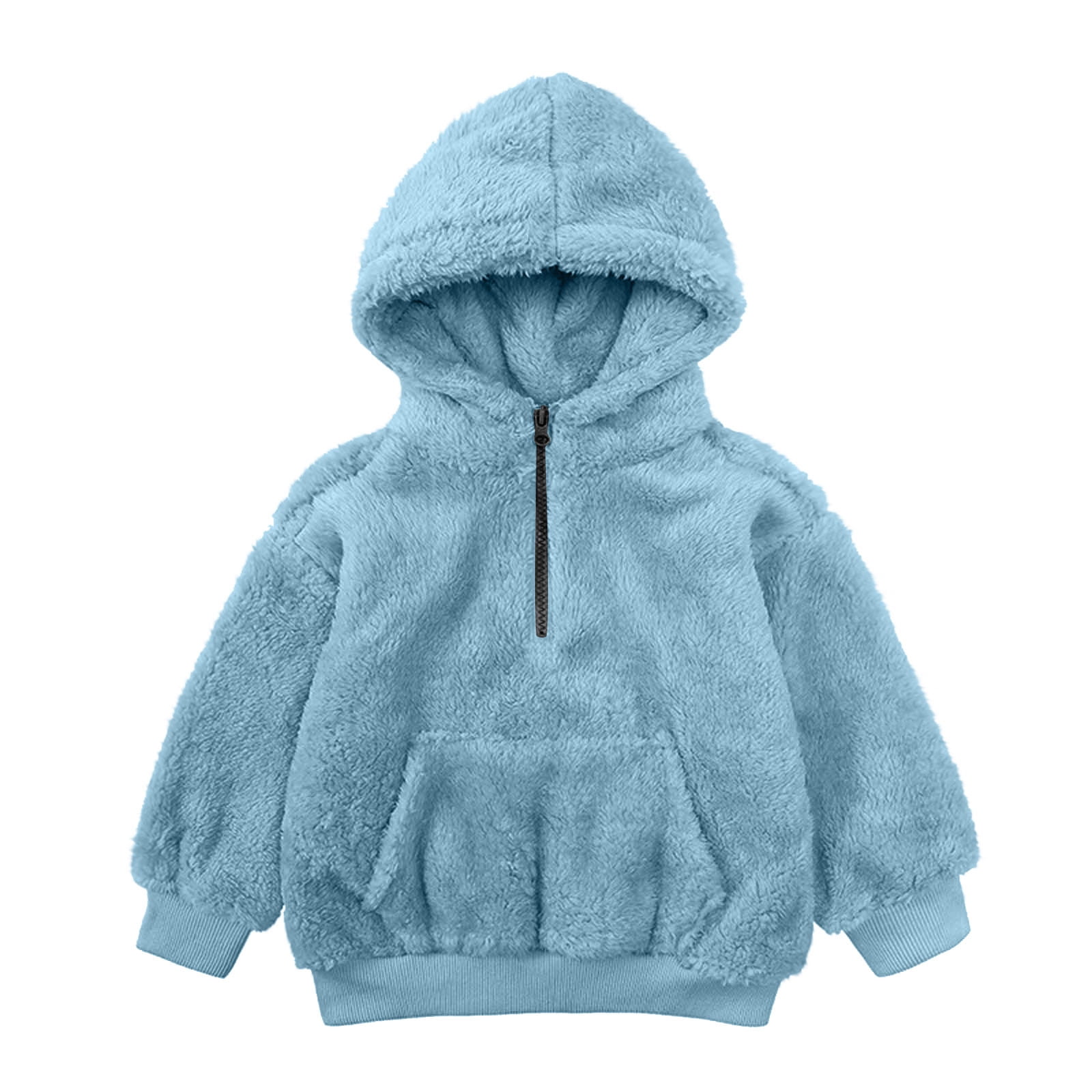 BYOIMUD 2024 New Girls Fuzzy Fleece Pullover Hoodies Sweatshirt Casual ...