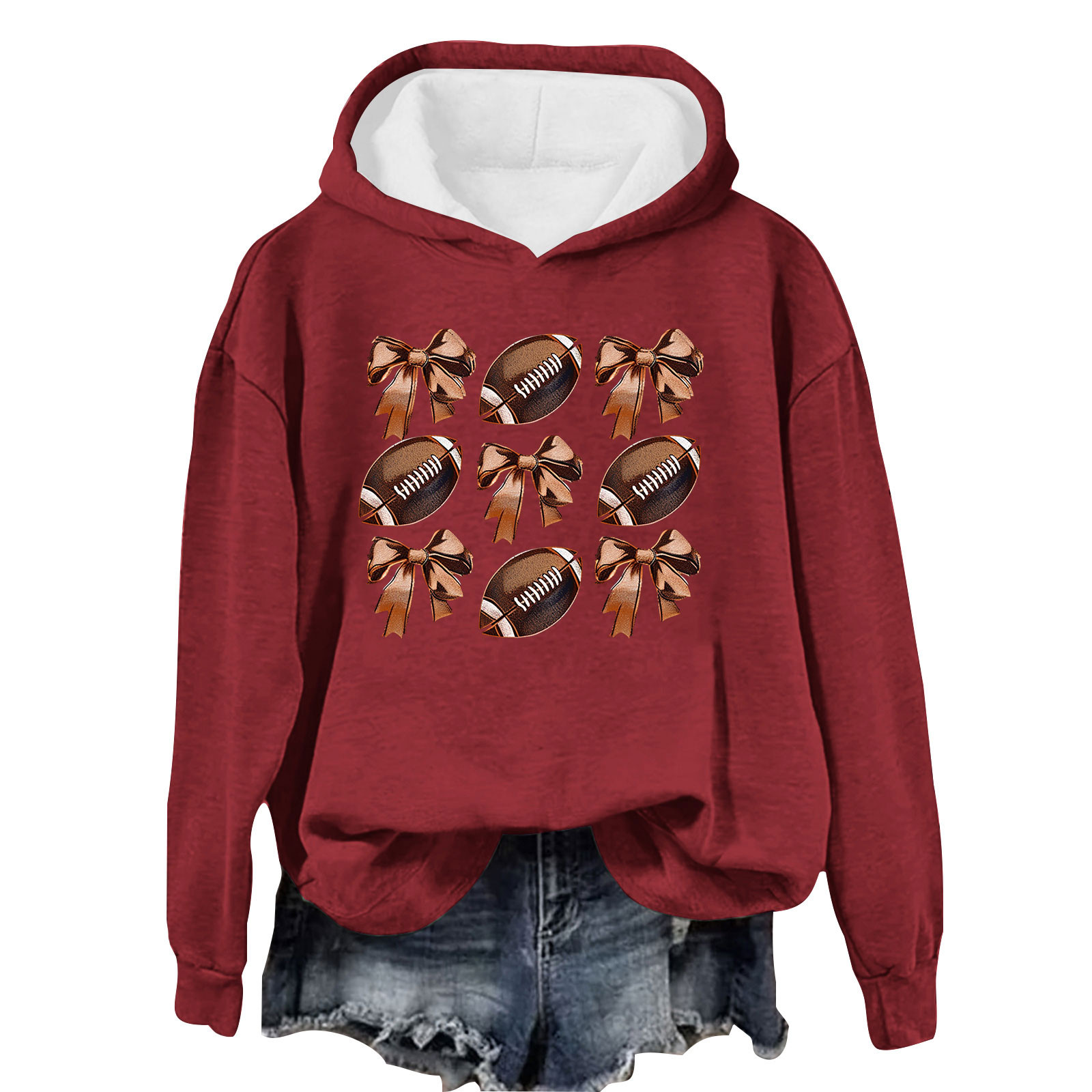 BYOIMUD Football Game Day Sweatshirt for Women Fall Fashion Pullover ...