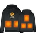 BYOIMUD Pullover Heated Hoodie for Men Women 5 Heating Zones Electric ...