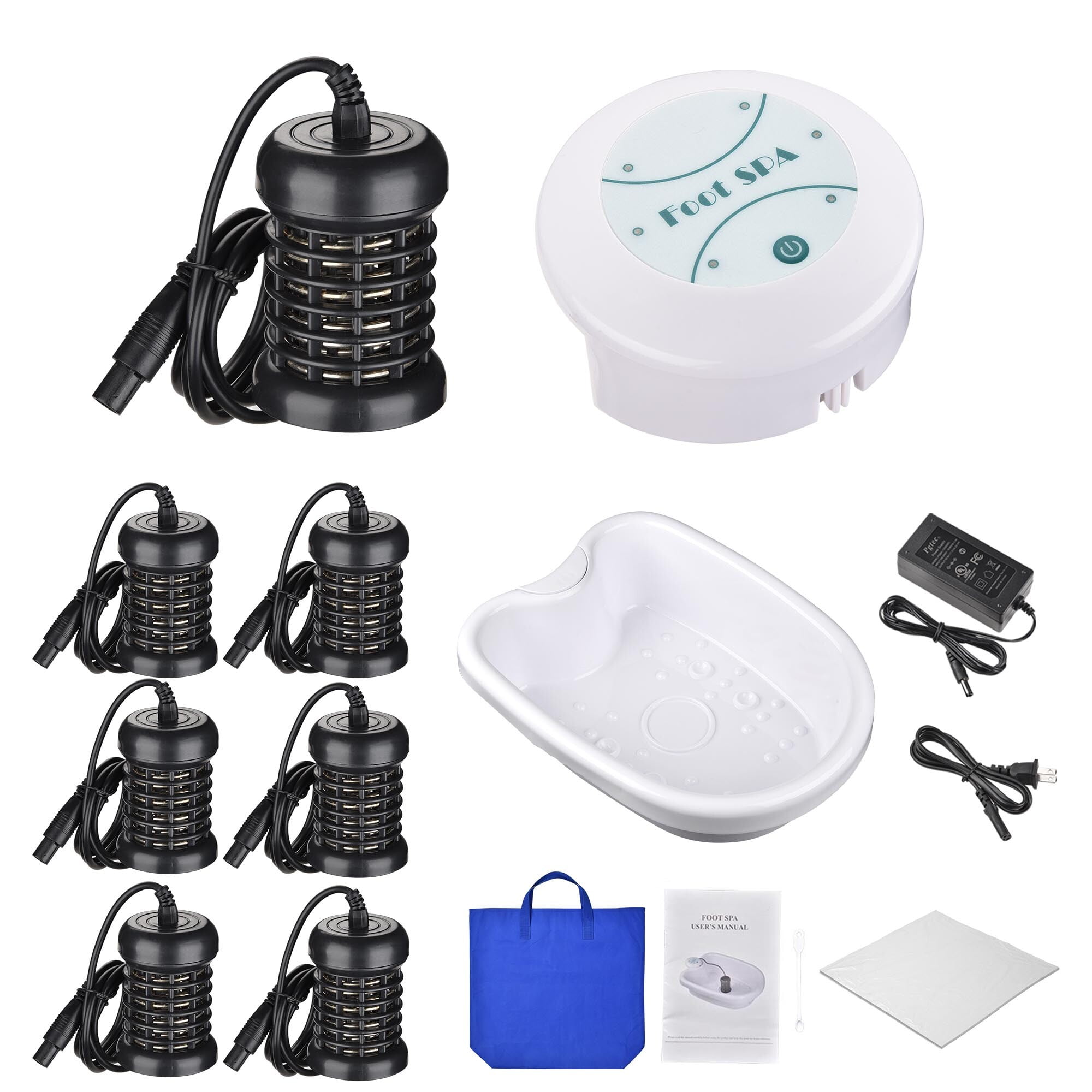 Yescom Ionic Detox Foot Bath Machine w/ Tub 7 Arrays Portable Home ...