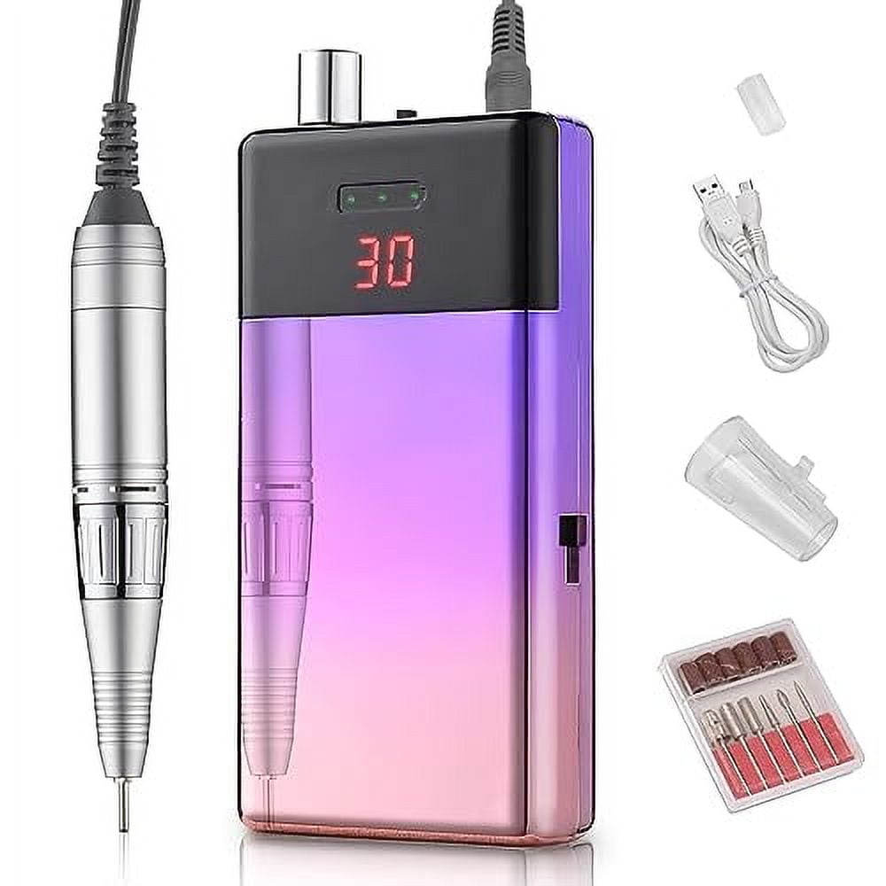 BYOOTIQUE Rechargeable Nail Drill 30000RPM Portable Electric Nail Drill ...