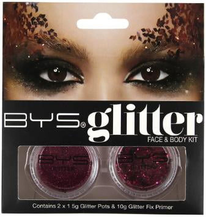 BYS Glitter Face and Body Kit with Primer - Fuchsia Pink - Walmart.com