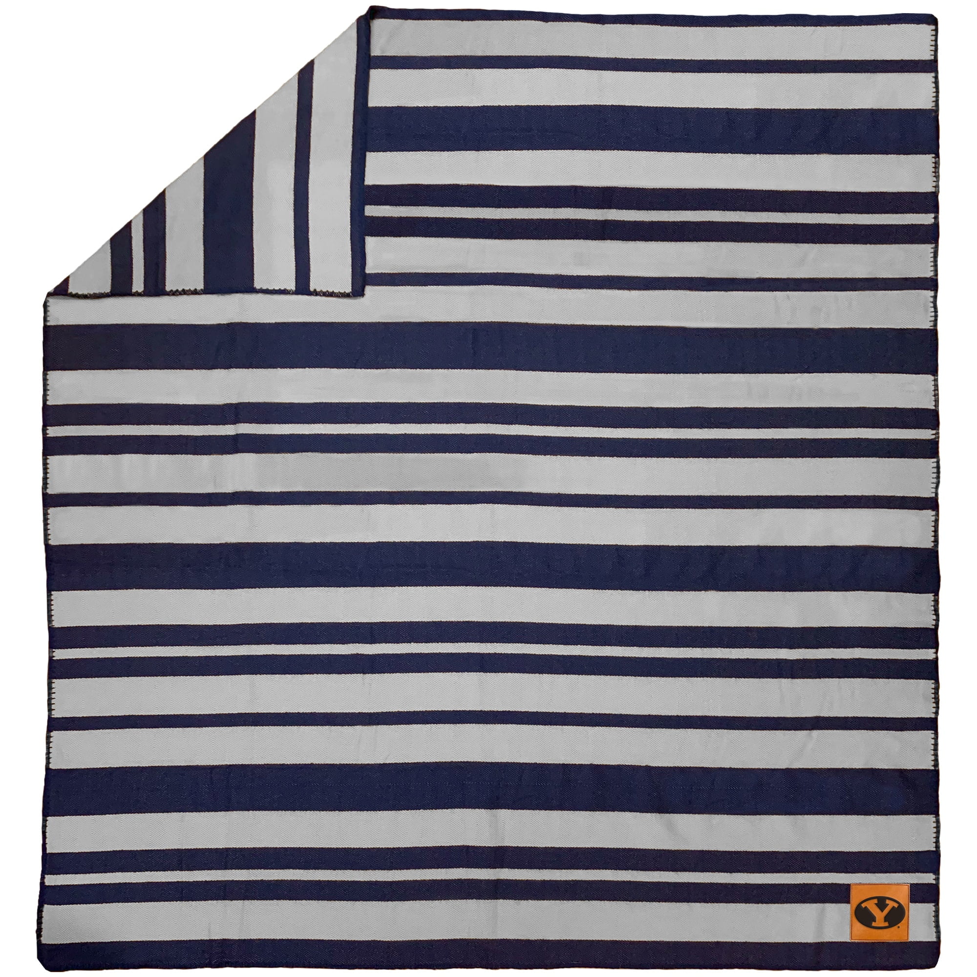 BYU Cougars 60'' x 70'' Acrylic Stripe Blanket with Faux Leather Logo ...
