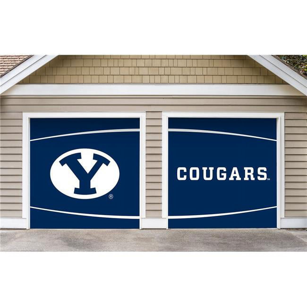 BYU Cougars 7' x 8' 2-Piece Logo Split Garage Door Decor - Walmart.com