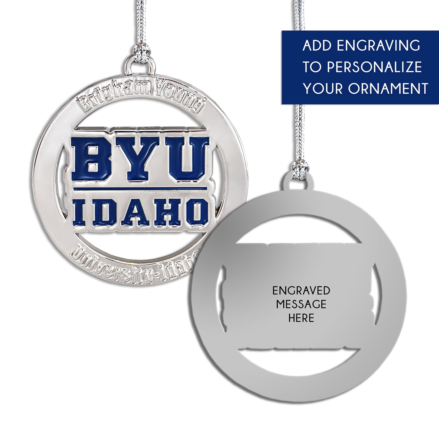 BYU Idaho Dark Blue Silver Ornament by Fan Frenzy Gifts Officially ...