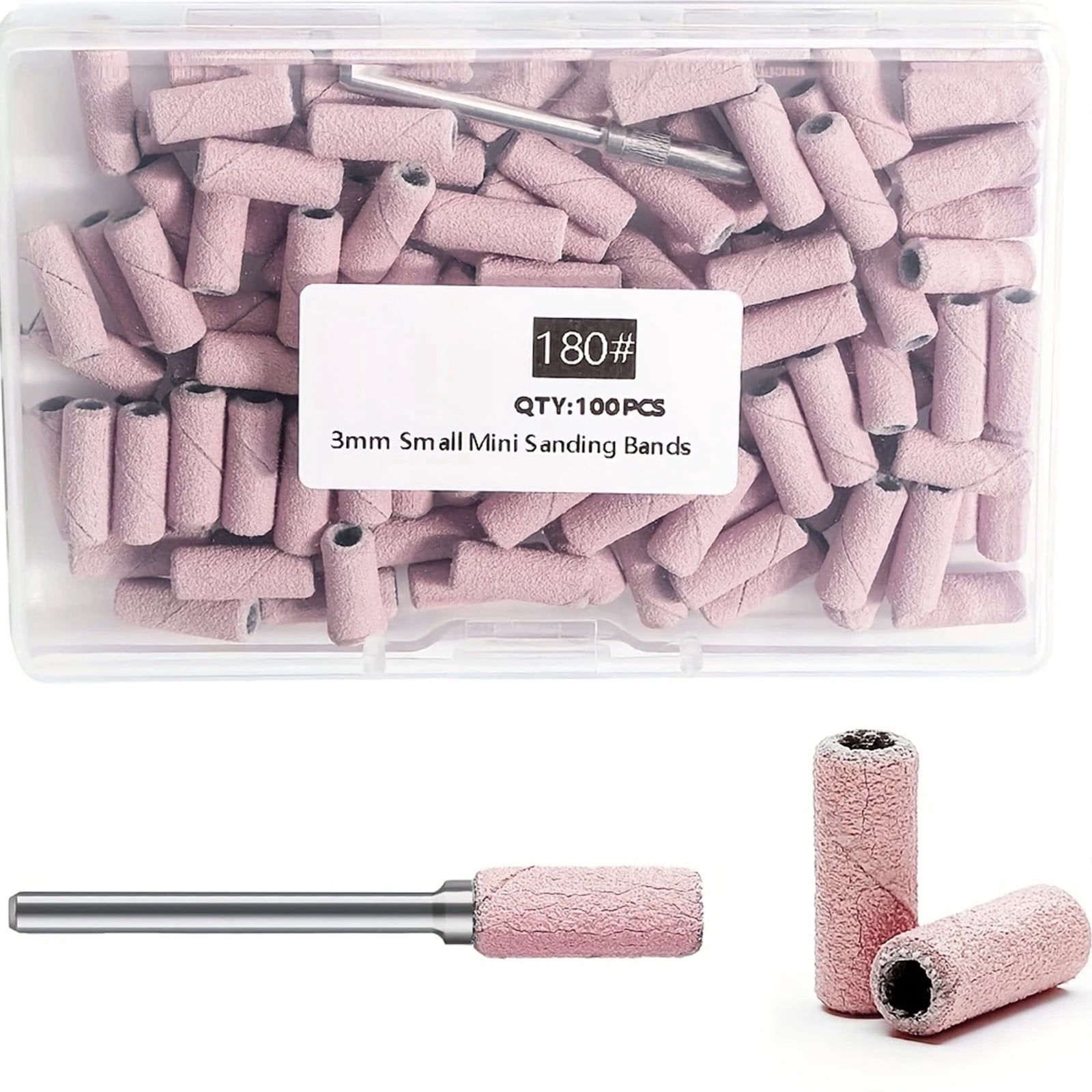BYXAS 100 Pcs Nails Sanding Band, 180 Grit Zebra Sanding Band for Nail ...