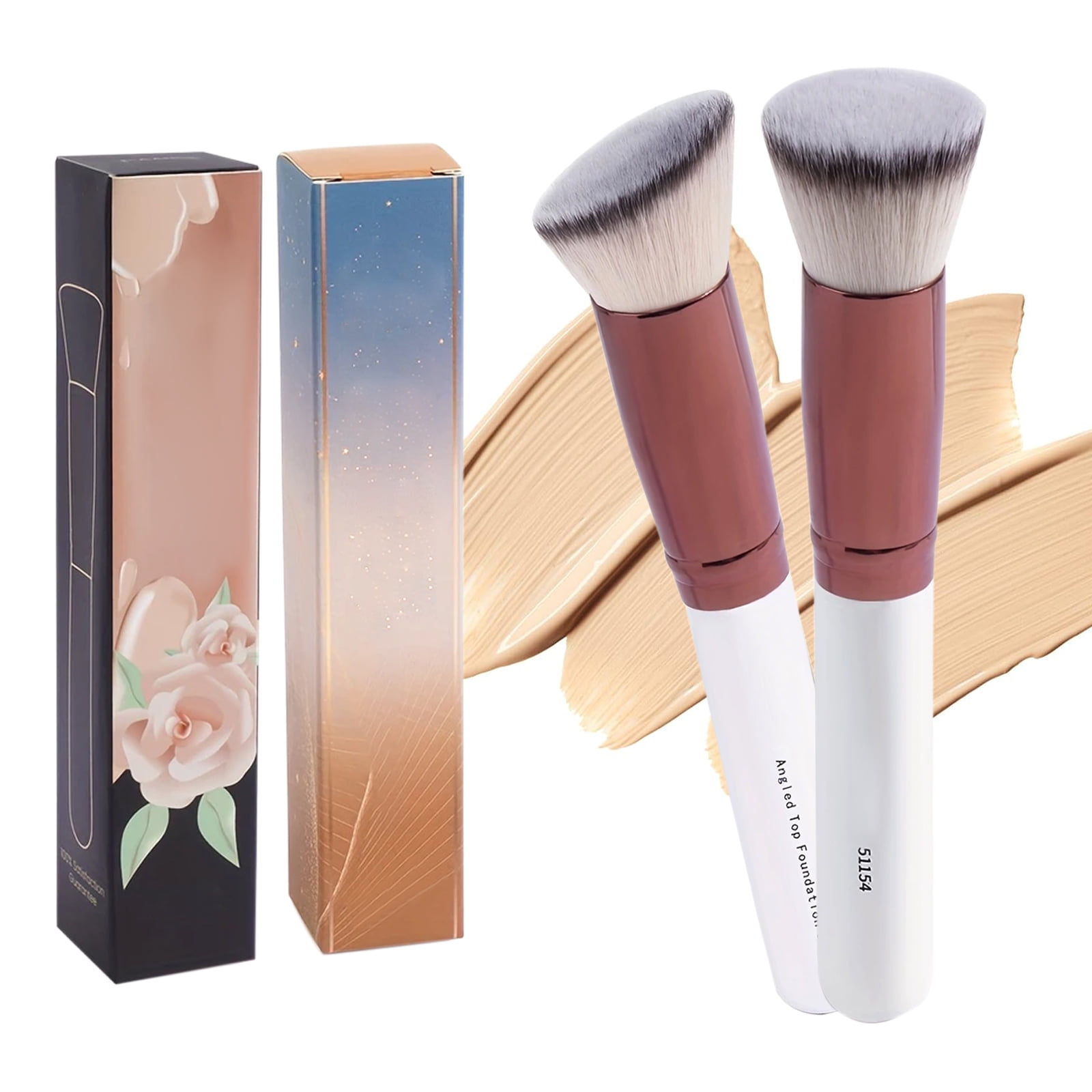 BYXAS 2 Pack Makeup Brushes Foundation Brush and Flawless Concealer ...
