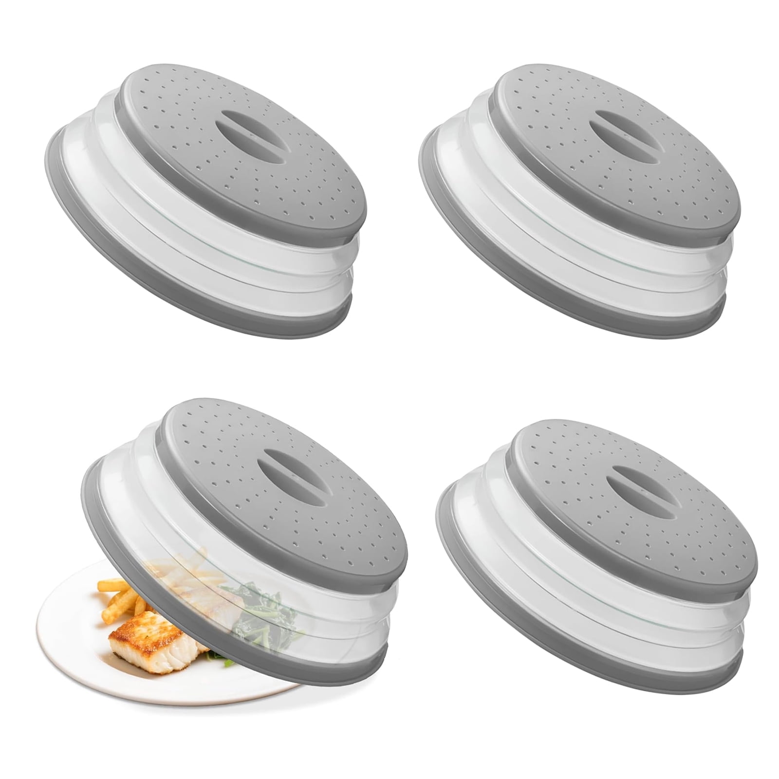 BYXAS 4 Pack Upgraded Collapsible Microwave Lid, Vented Microwave ...
