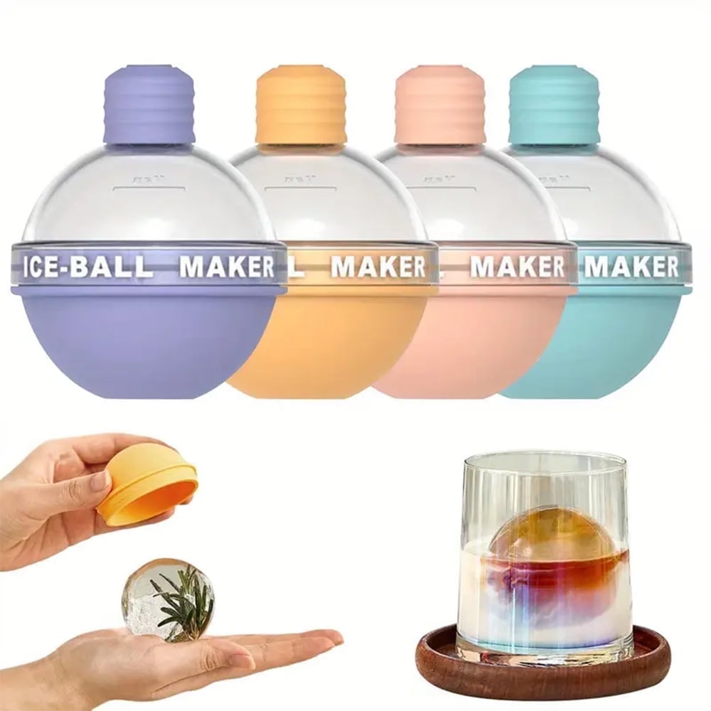 BYXAS 4PCS Light Bulbs Ice Molds Large Ice Cube Molds, Spherical ...