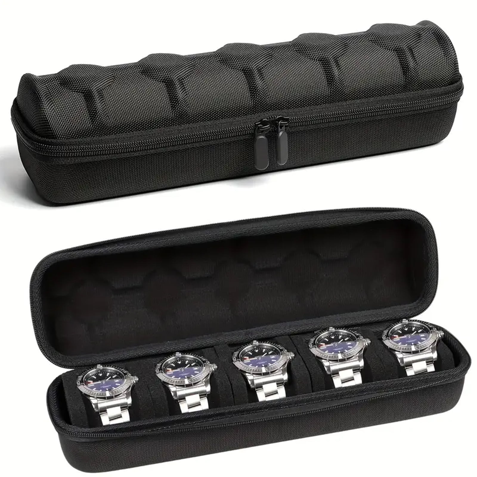 BYXAS 5 Slots Watch Travel Case for Men & Women: Watch Box Organizer ...