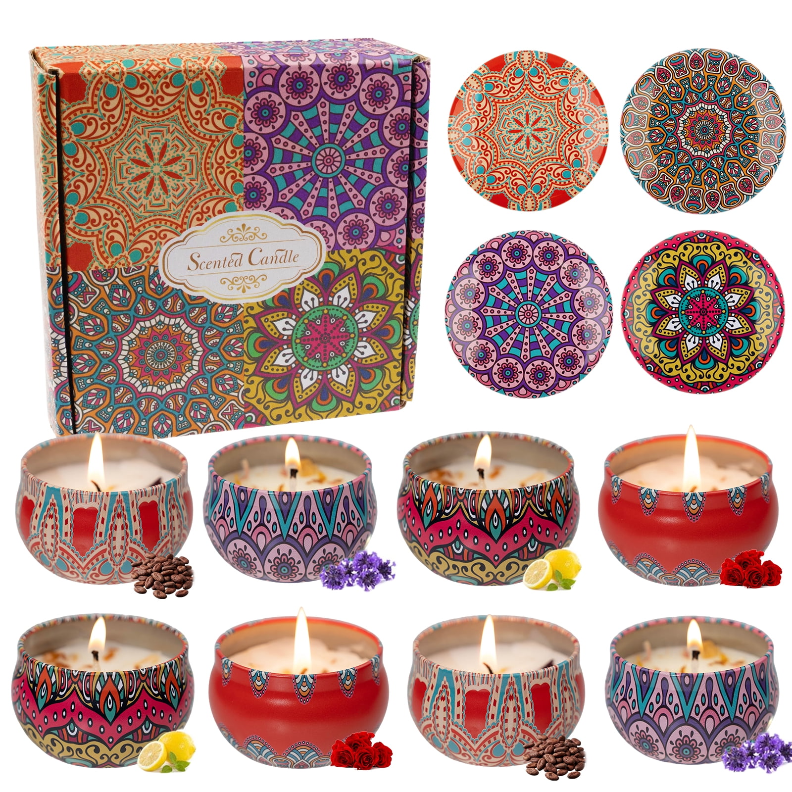 BYXAS 8 Pack Candles Presents for Mom Women Men, 35.2oz Candle Gifts ...