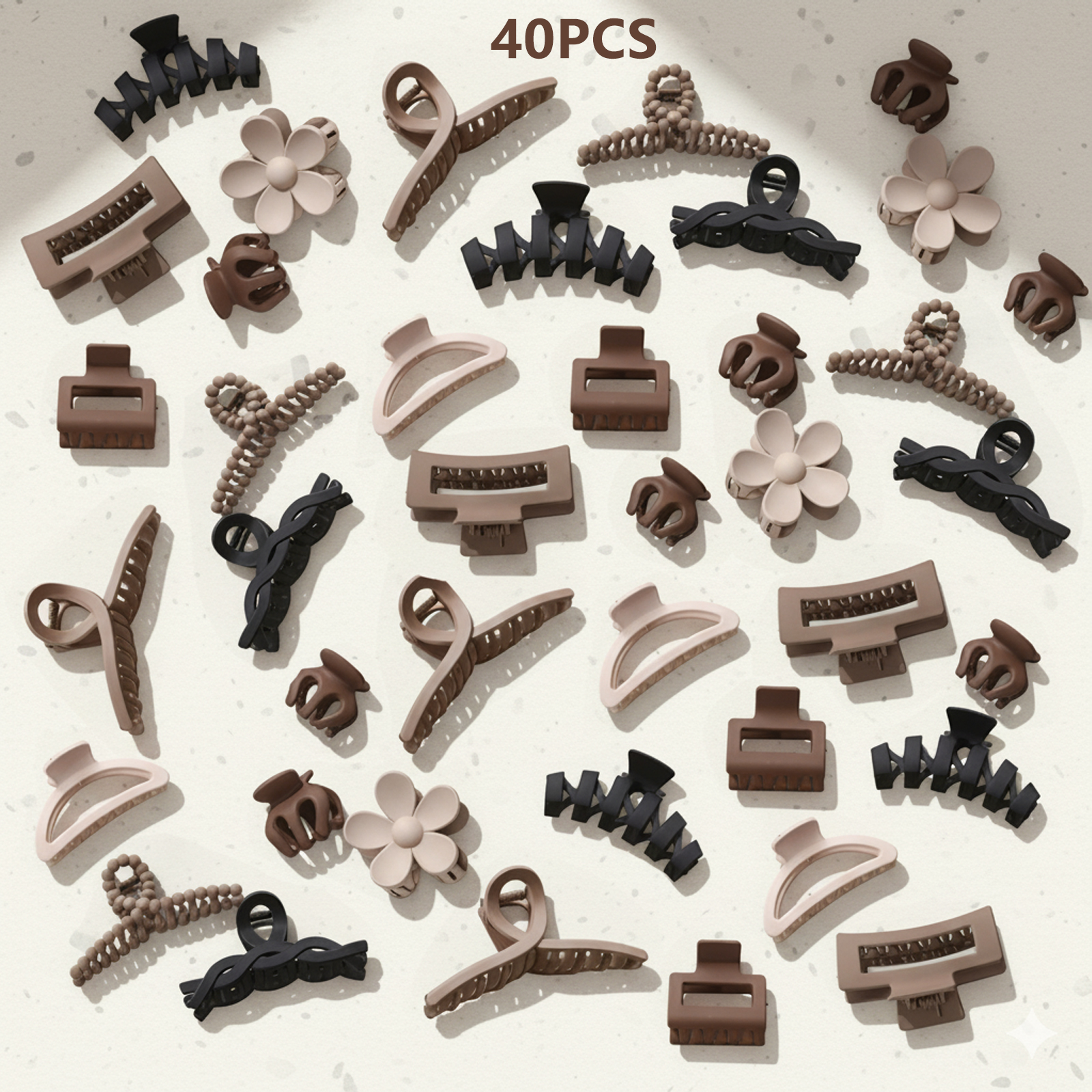 BYXAS Claw Clips for Thick Thin Curly Hair 40 Count for Women - Hair ...