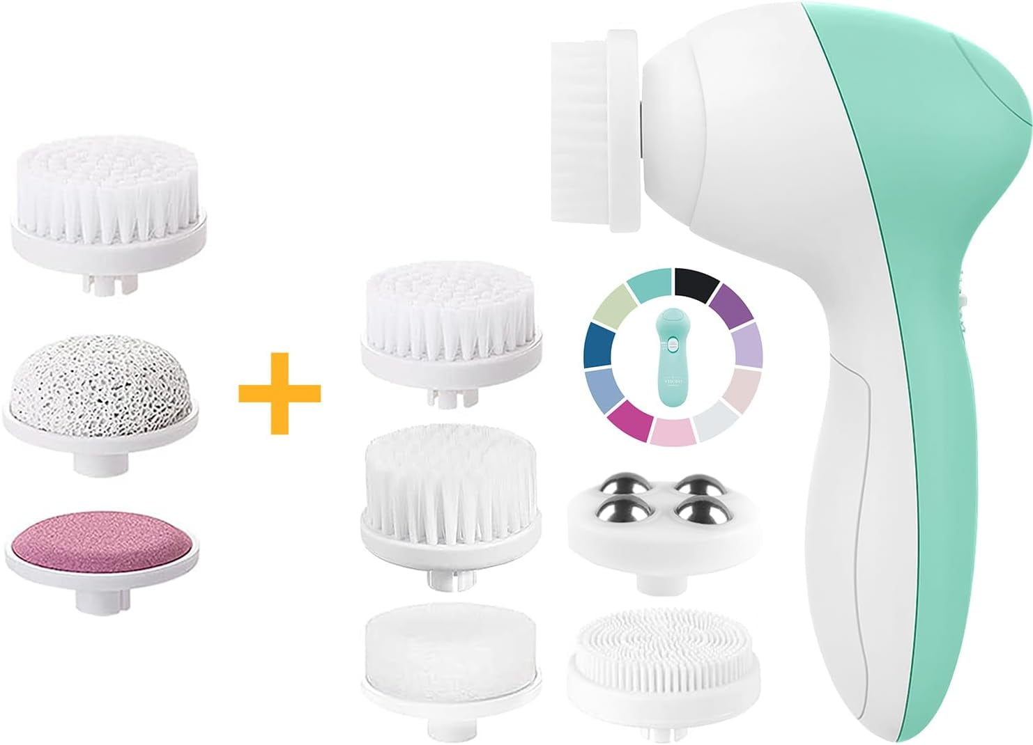 BYXAS Facial Cleansing Brush Silicone Face Scrubber: 7 in 1 FBS-D ...