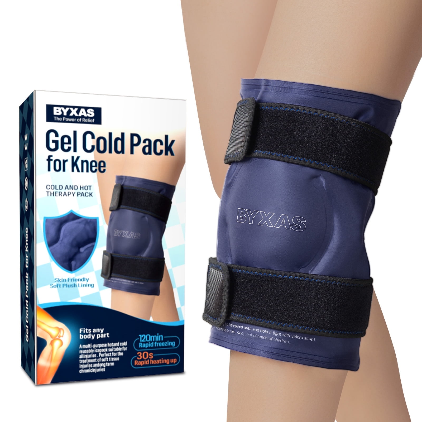 BYXAS Ice Pack for Knee Pain Relief, Reusable Gel Ice Wrap for Leg ...