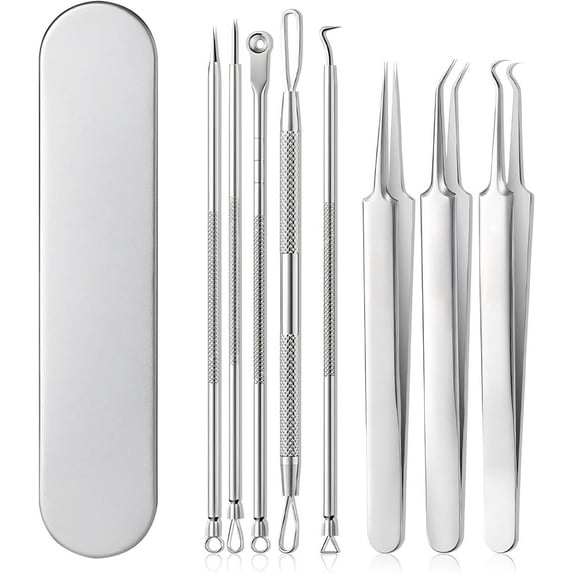 BYXAS Pimple Popper Tool Kit, 8 PCS Professional Stainless Steel ...