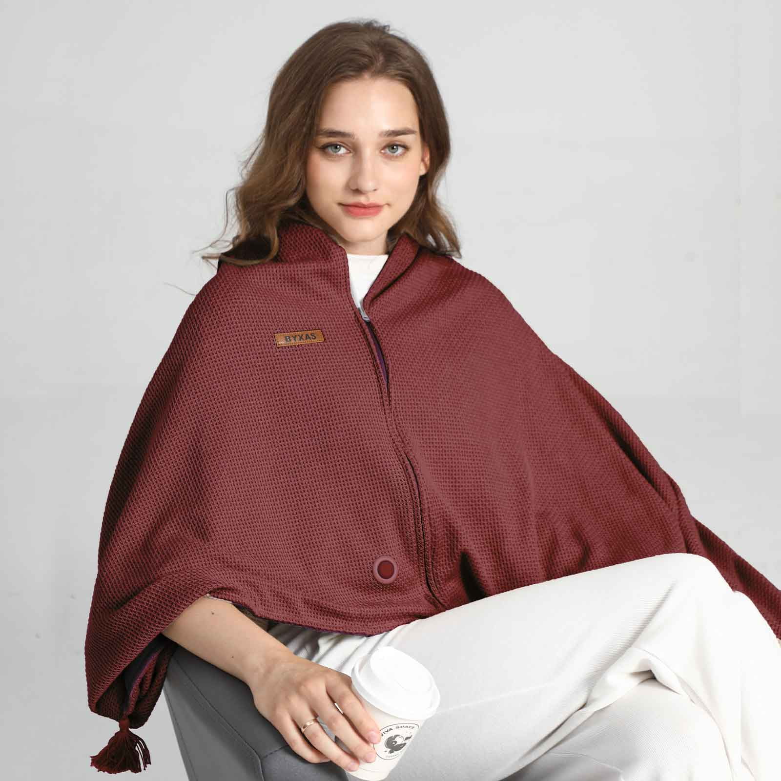 BYXAS USB Powered Wearable Heating Blanket Single Warming Shawl 3 ...